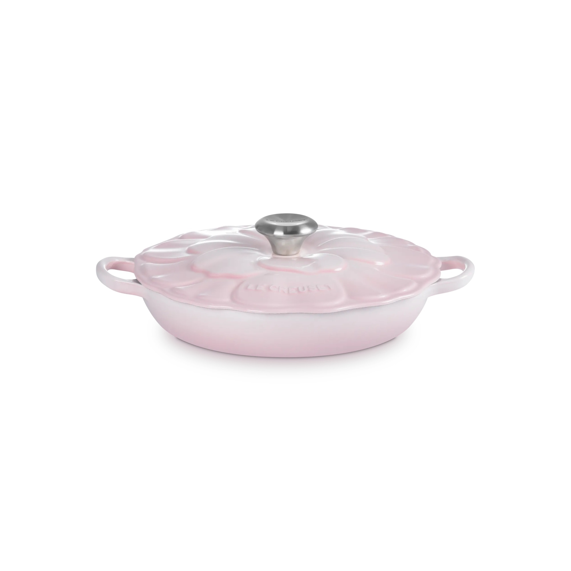 Cacerola baja hierro fundido Pétalo Le Creuset Rosa palo Cacerola de 26 ...