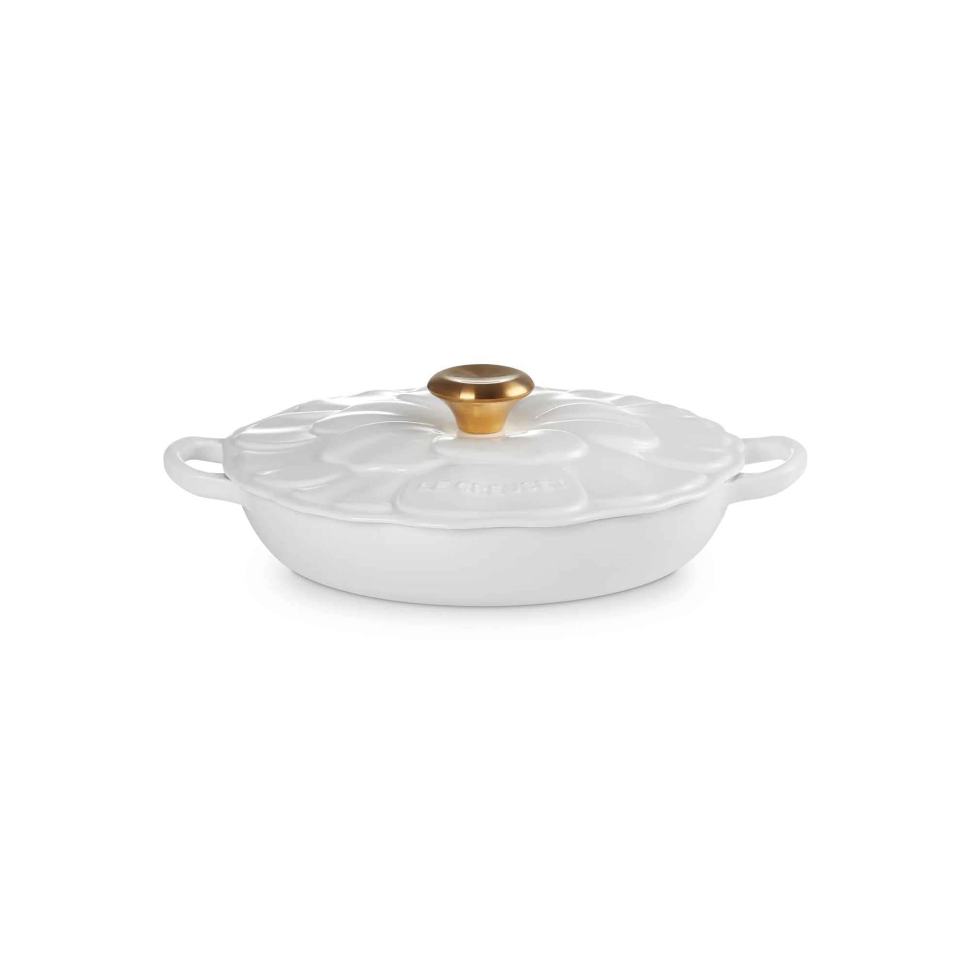 Cacerola baja hierro fundido Pétalo Le Creuset Blanco Cacerola de 26 cm ...