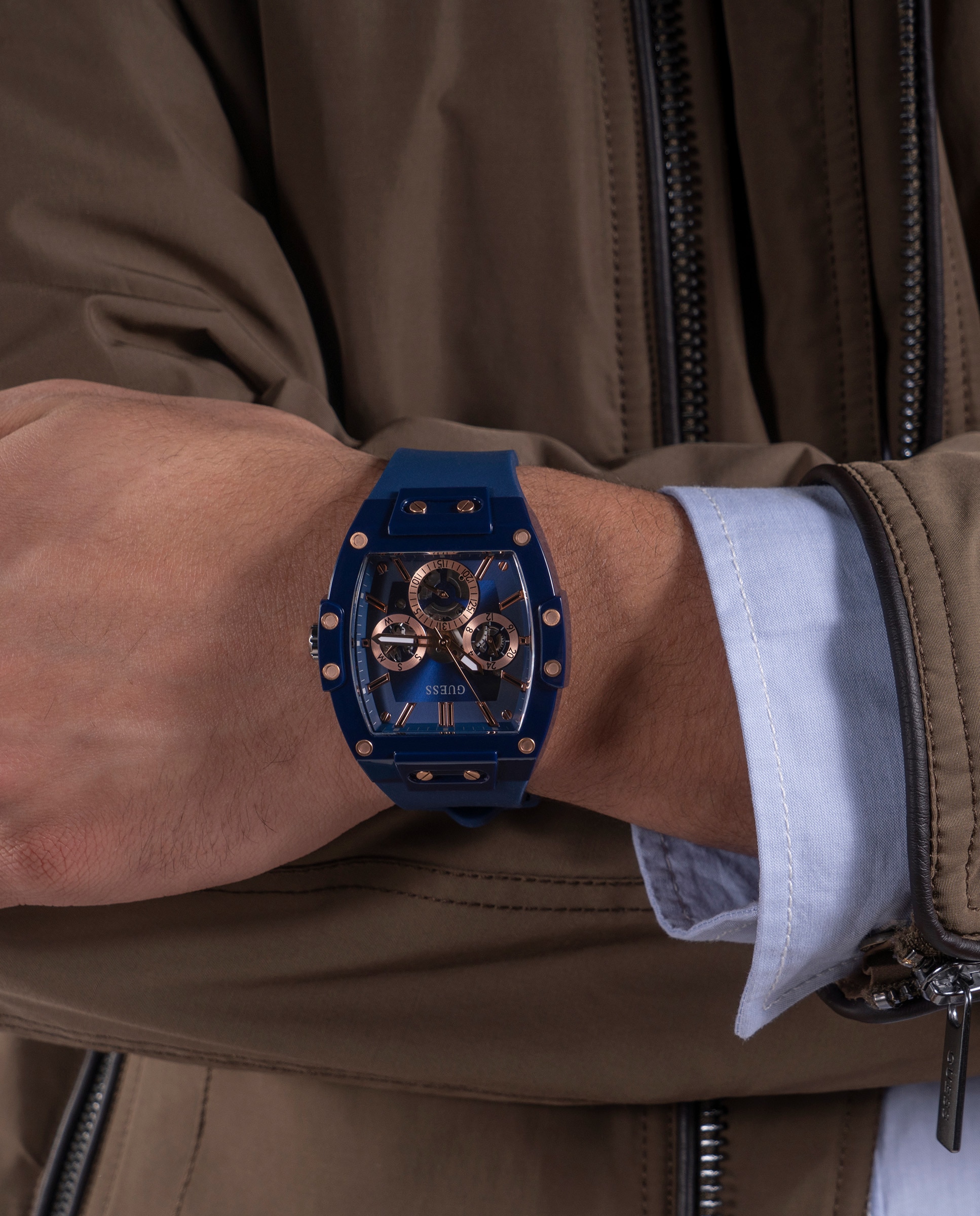 Reloj de hombre phoenix gw0203g7 de silicona y correa azul Azul · El ...
