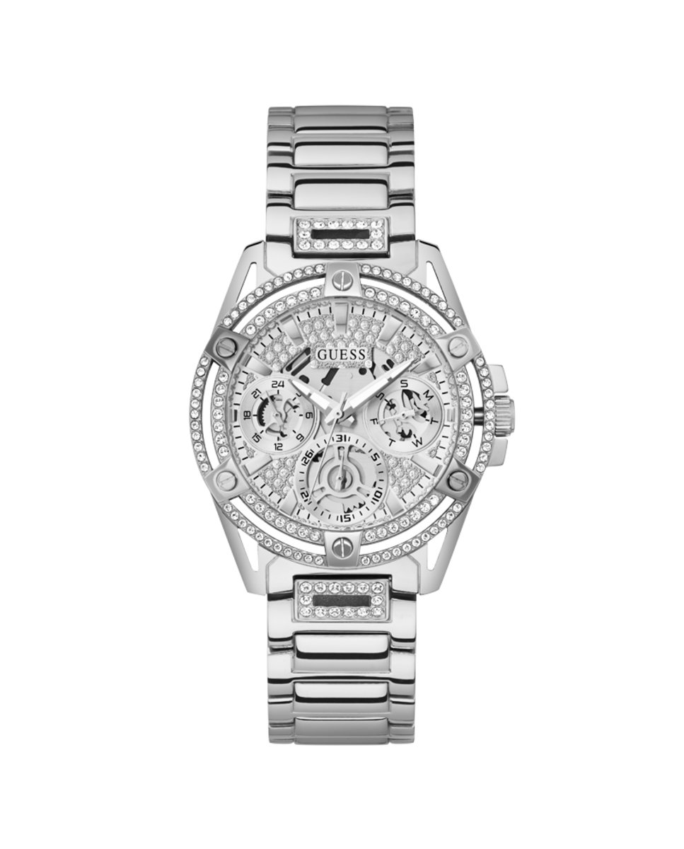 Reloj de mujer queen gw0464l1 de acero y correa plateada Plata Guess ...