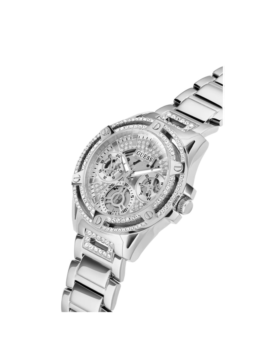 Reloj de mujer queen gw0464l1 de acero y correa plateada Plata Guess ...
