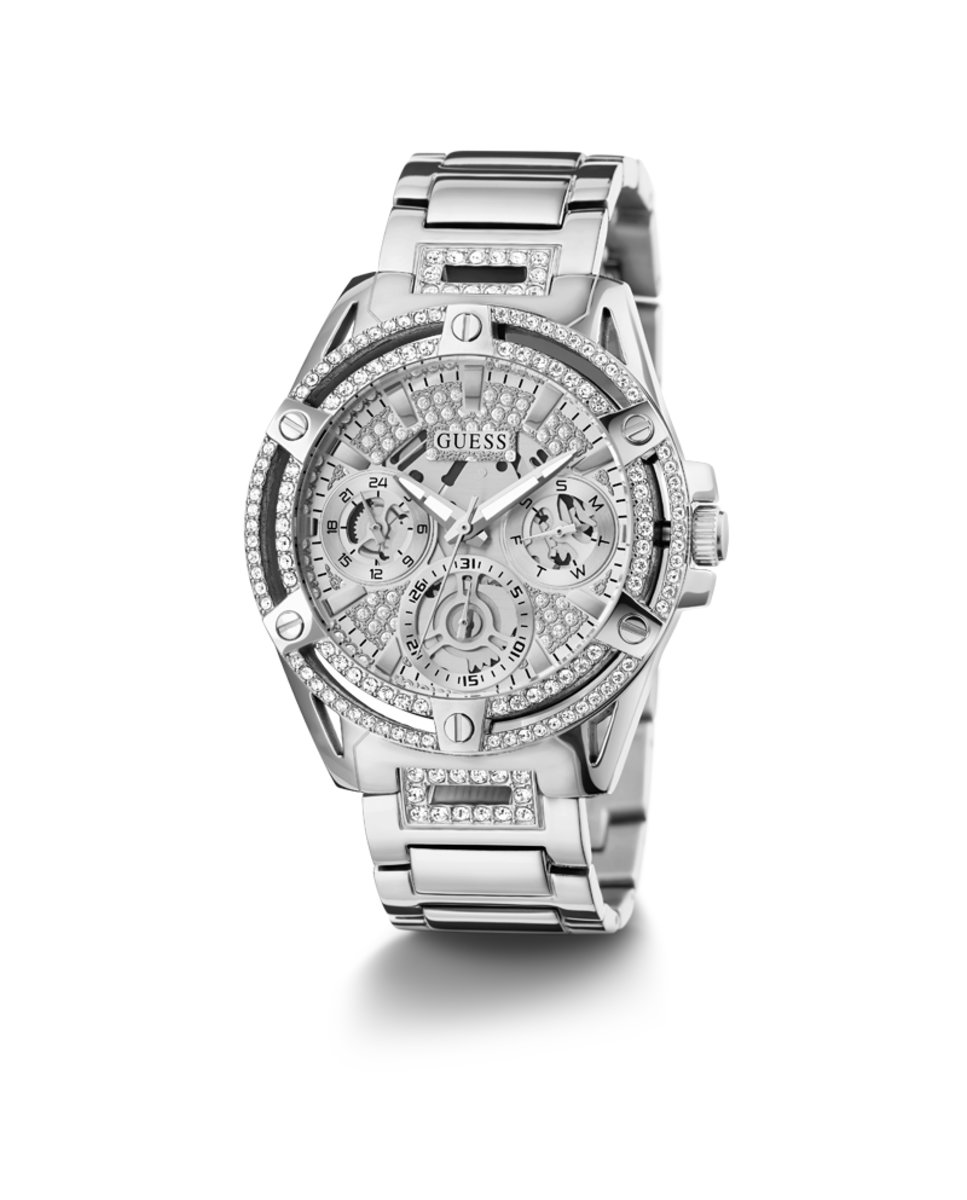 Reloj de mujer queen gw0464l1 de acero y correa plateada Plata Guess ...