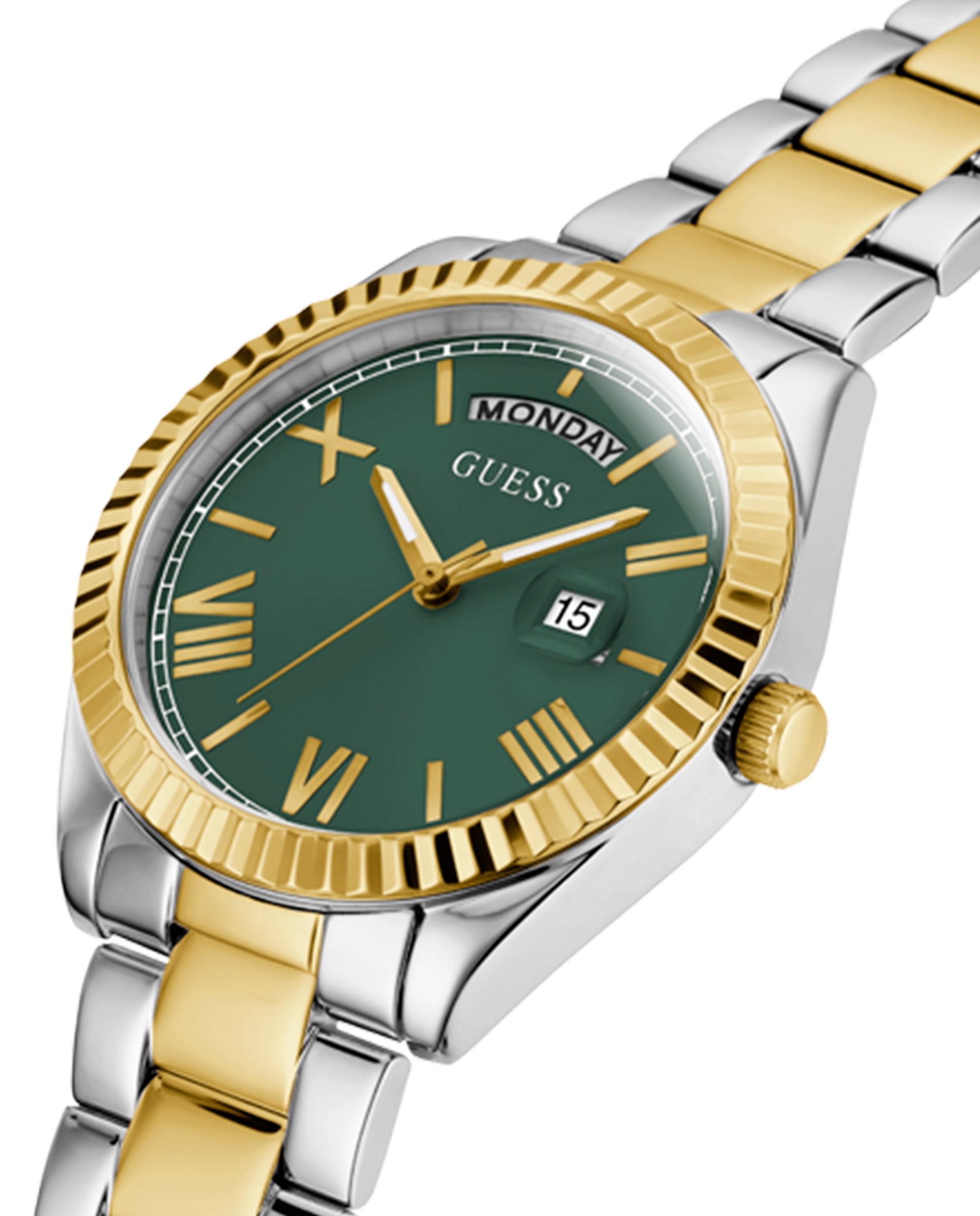 Reloj de mujer luna gw0308l5 de acero y correa plateada Plata Guess ...