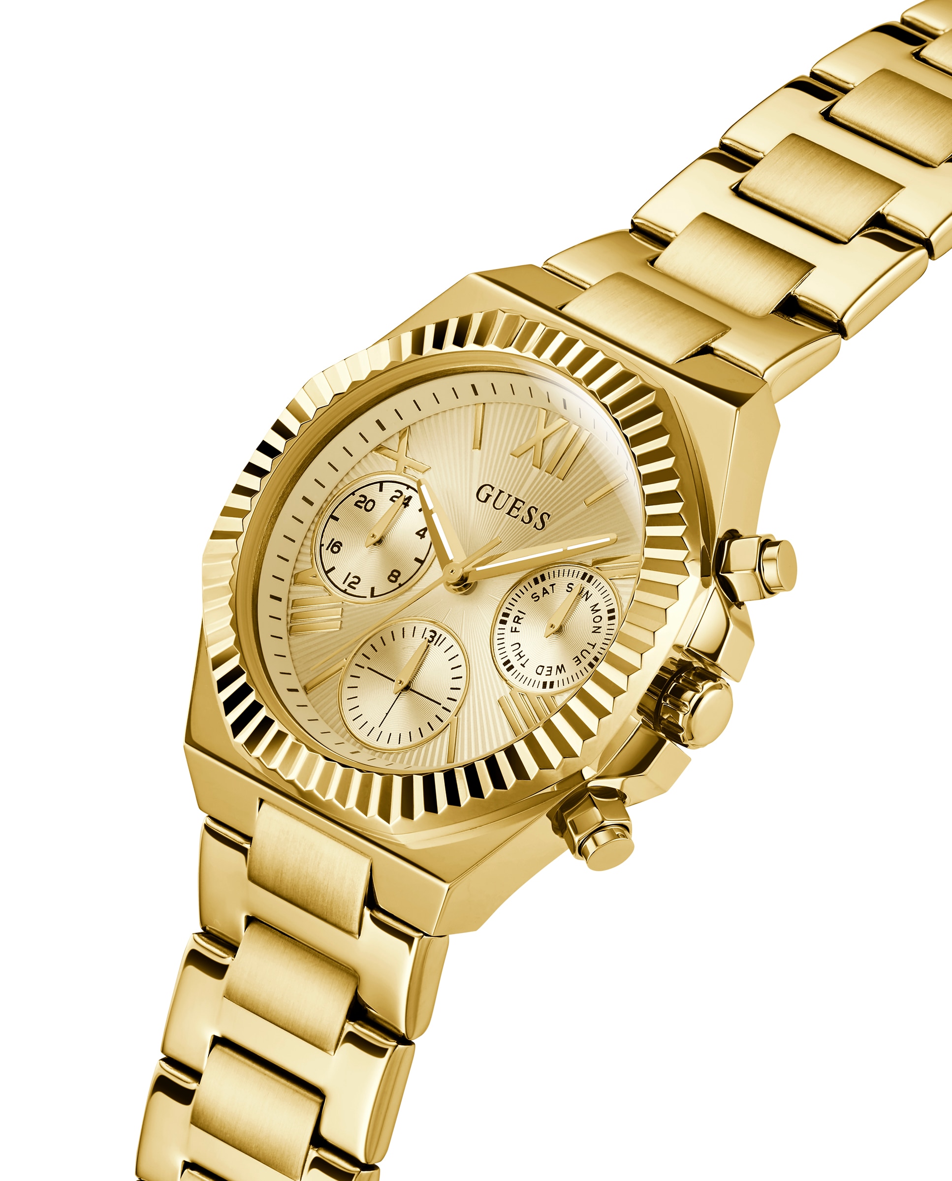 Reloj de mujer equality gw0769l2 de acero y correa dorada Oro Guess ...