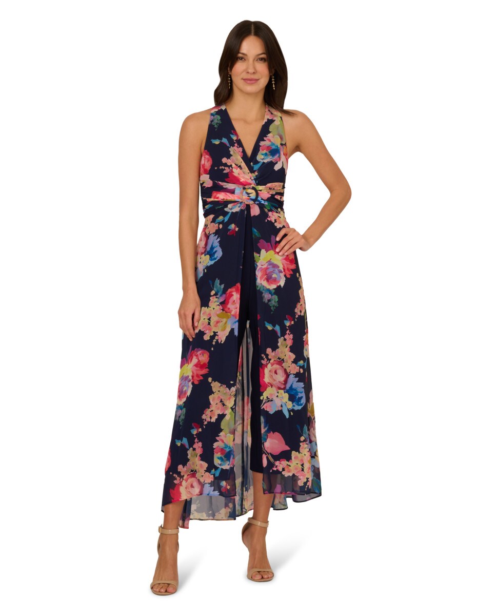 Mono de mujer floral con escote en pico · Adrianna Papell · El Corte Inglés