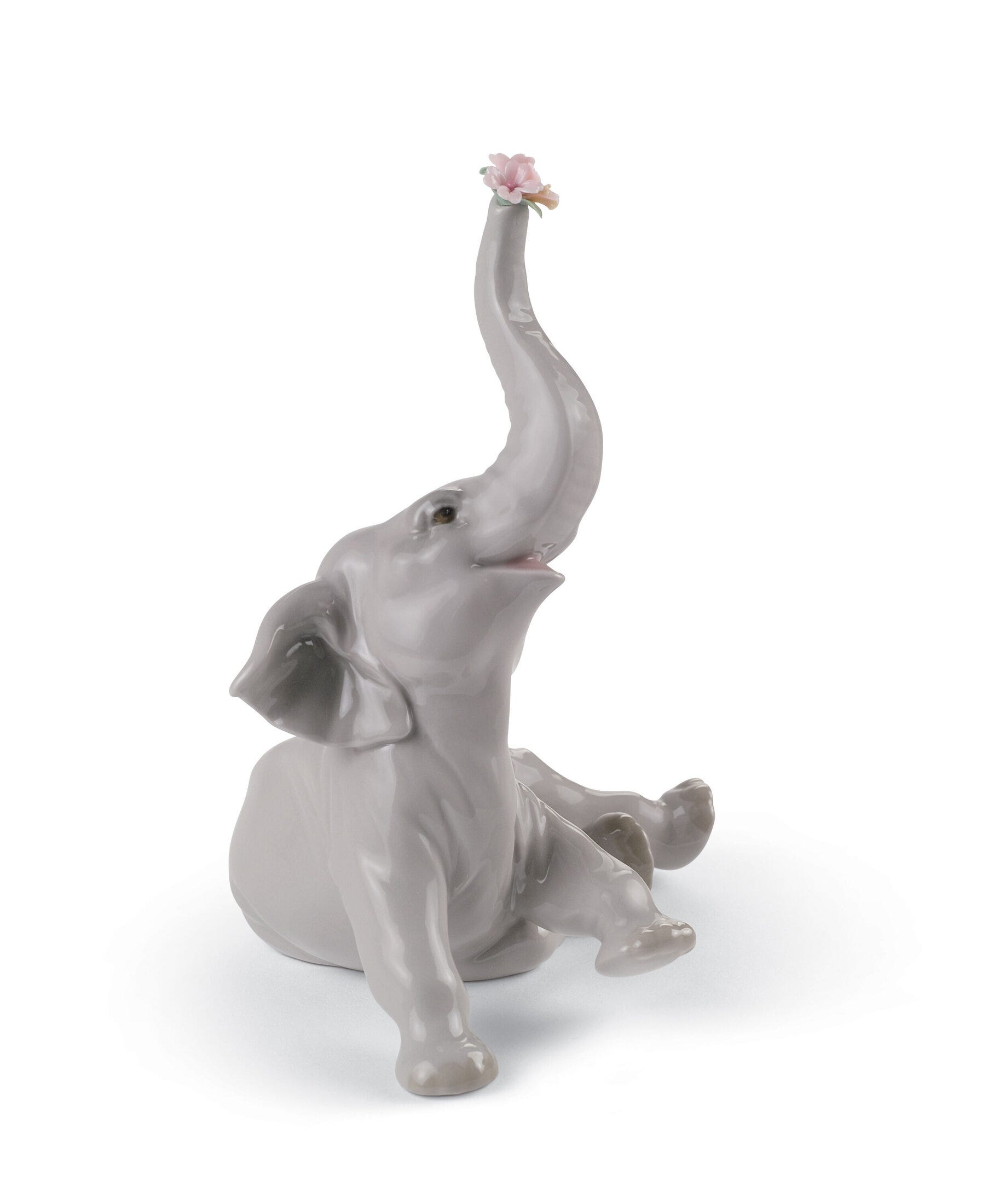 Figura decorativa Elefante bebé con flor rosa Lladró Gris · El Corte Inglés
