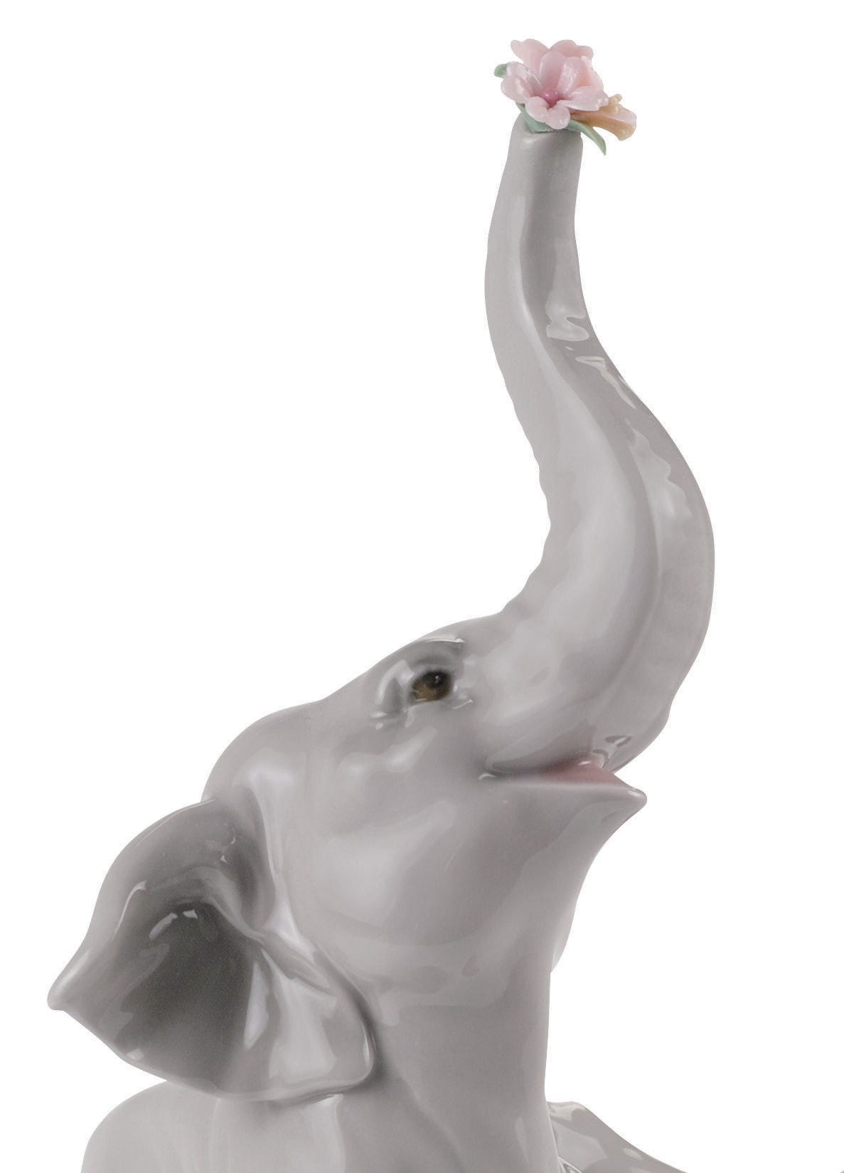 Figura decorativa Elefante bebé con flor rosa Lladró Gris · El Corte Inglés