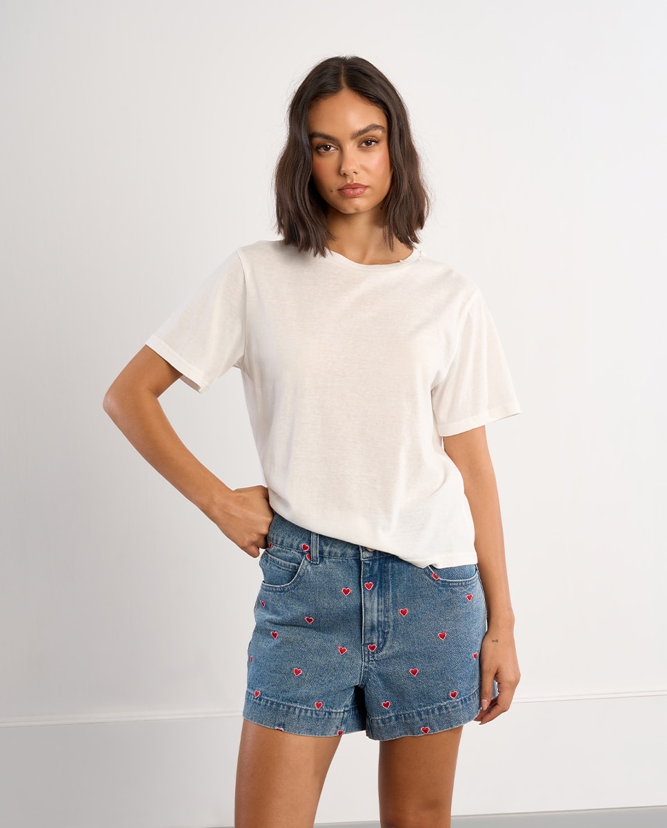 Camisa de manga corta básica Crudo Lili Sidonio · El Corte Inglés