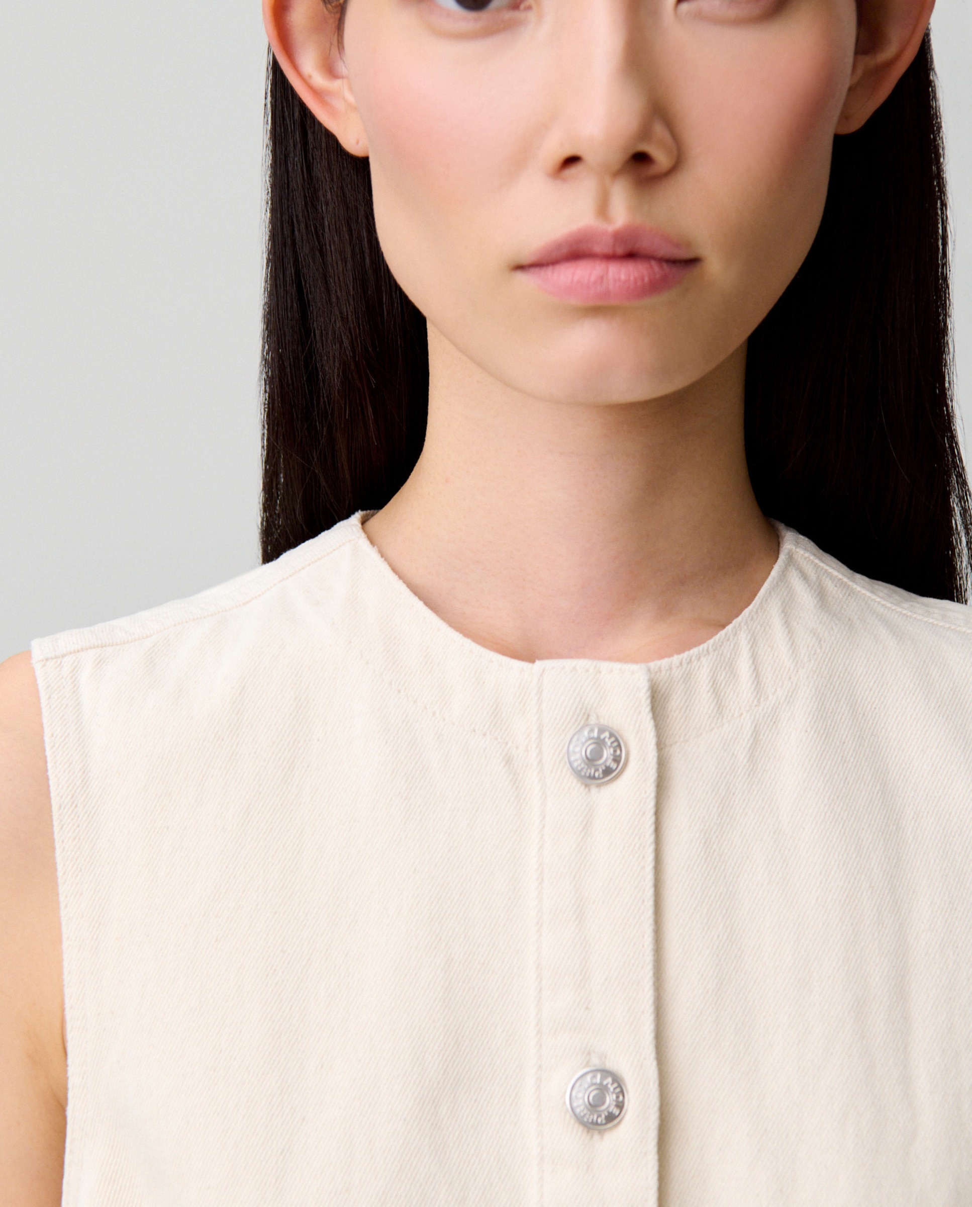 Vestido denim claro evasé plisado Crudo Claudie Pierlot · El Corte Inglés