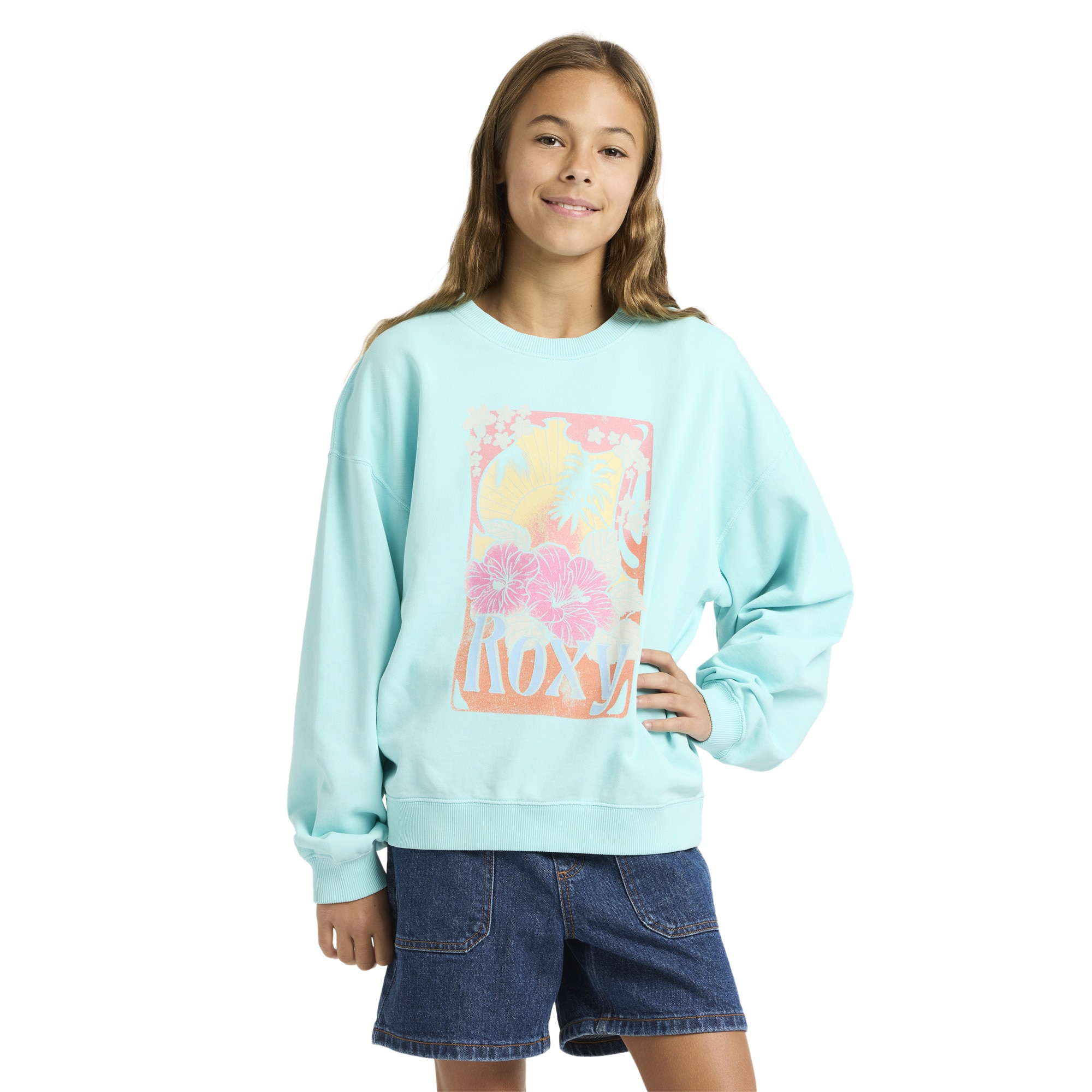 Sudadera de niños Lineup Terry Roxy Azul claro · El Corte Inglés