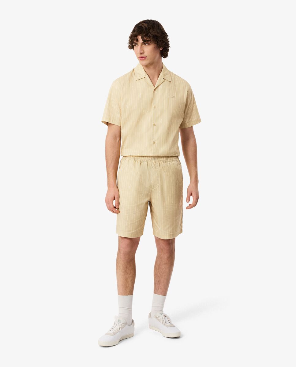 Bermuda de hombre corta de algodón de rayas con estampado de cocodrilo ...