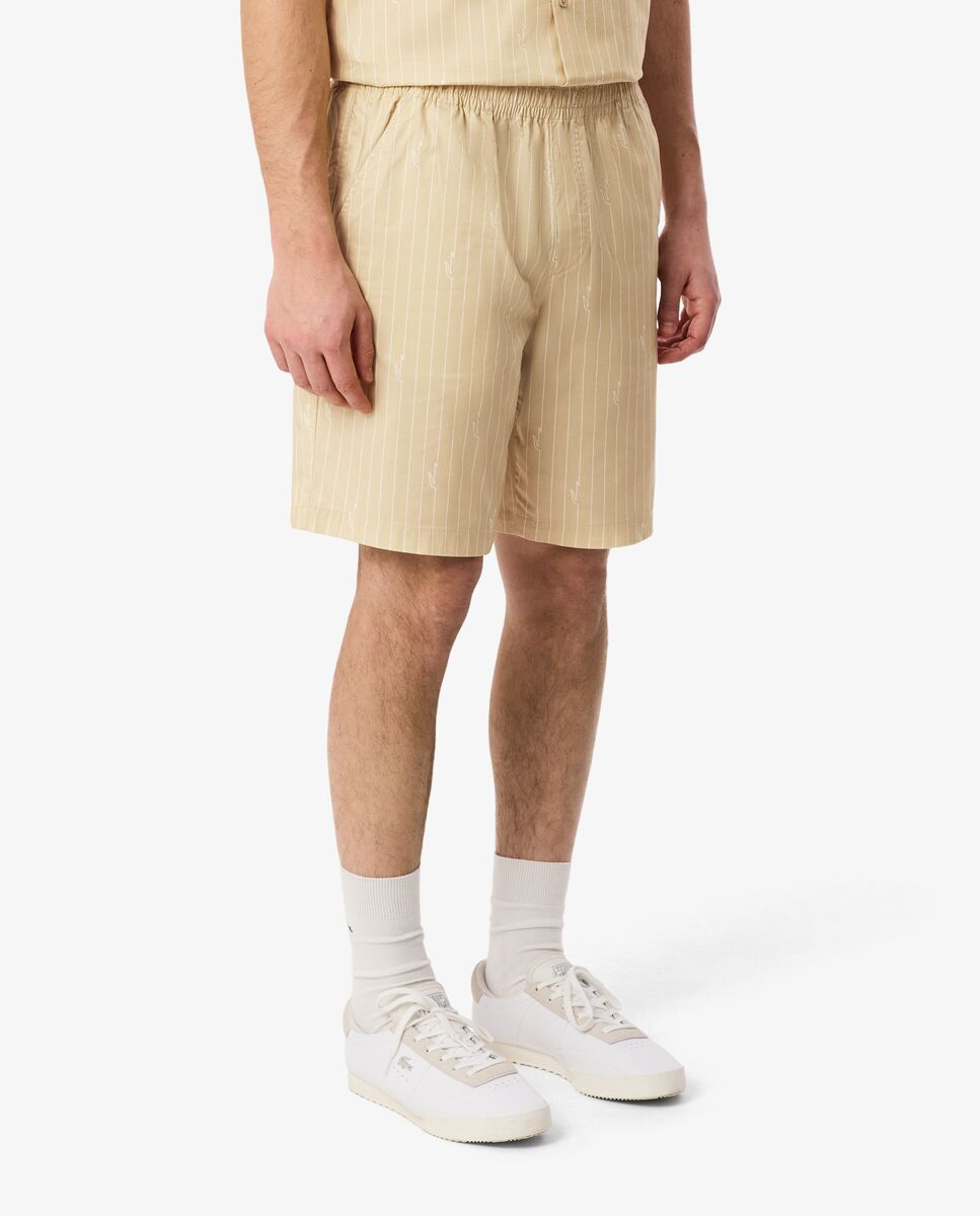 Bermuda de hombre corta de algodón de rayas con estampado de cocodrilo ...