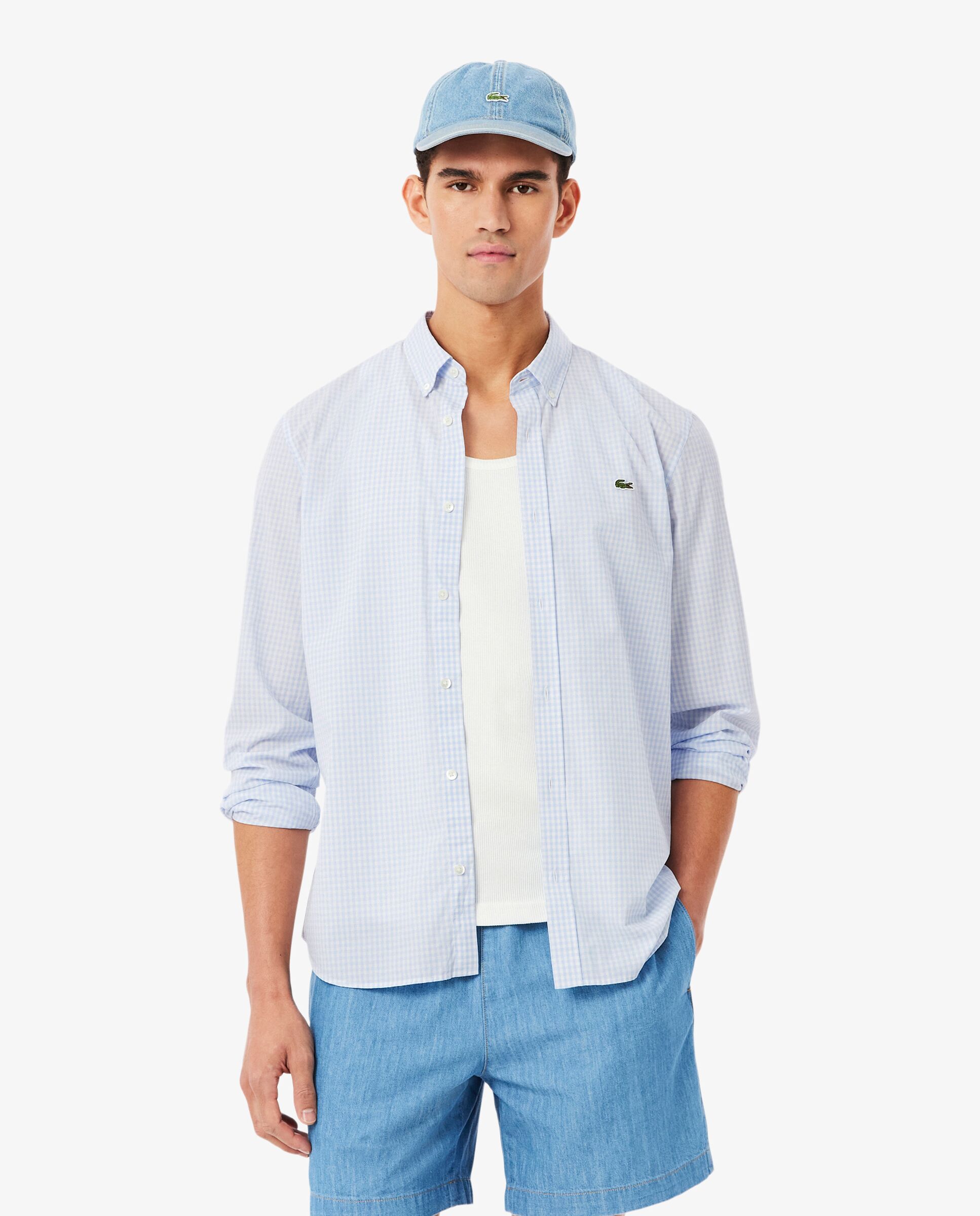 Camisa de hombre de corte regular de popelín con cuadros escoceses de ...