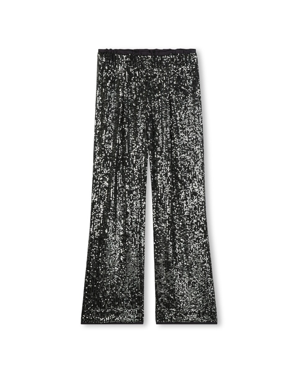 Pantalón de niña con lentejuelas y cintura elástica · Billieblush · El ...