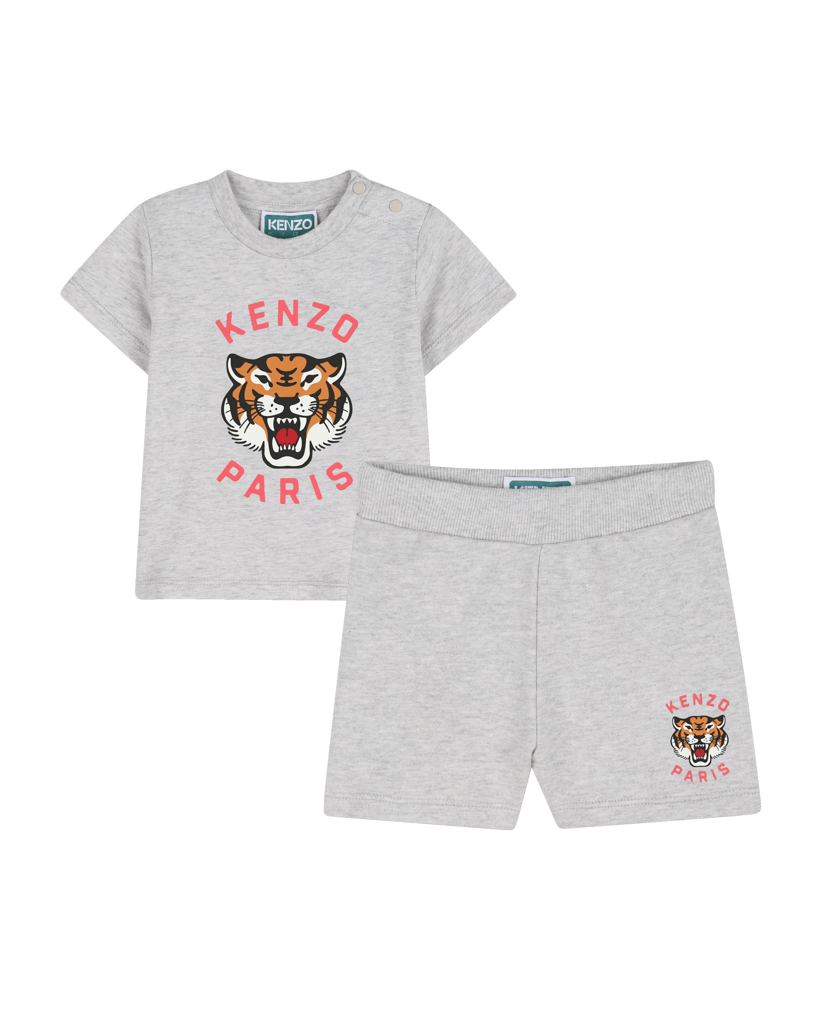 Conjunto de bebé de manga corta con estampado animal Gris Kenzo Kids ...