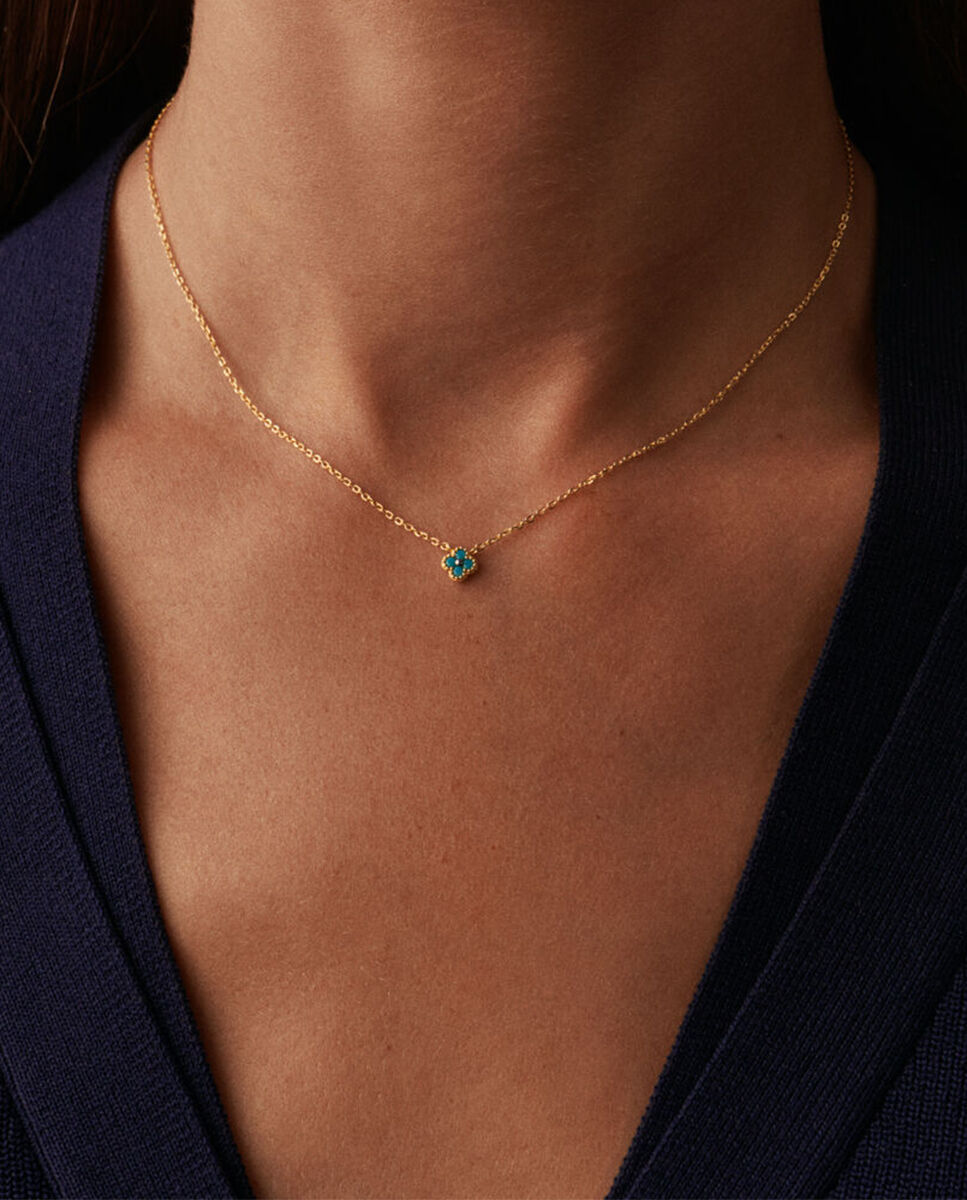 Cadena con colgante corto beloved - turquesa oro Azul · El Corte Inglés