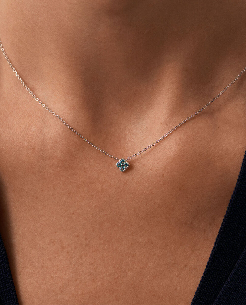 Cadena con colgante corto beloved - turquesa plata Azul · El Corte Inglés