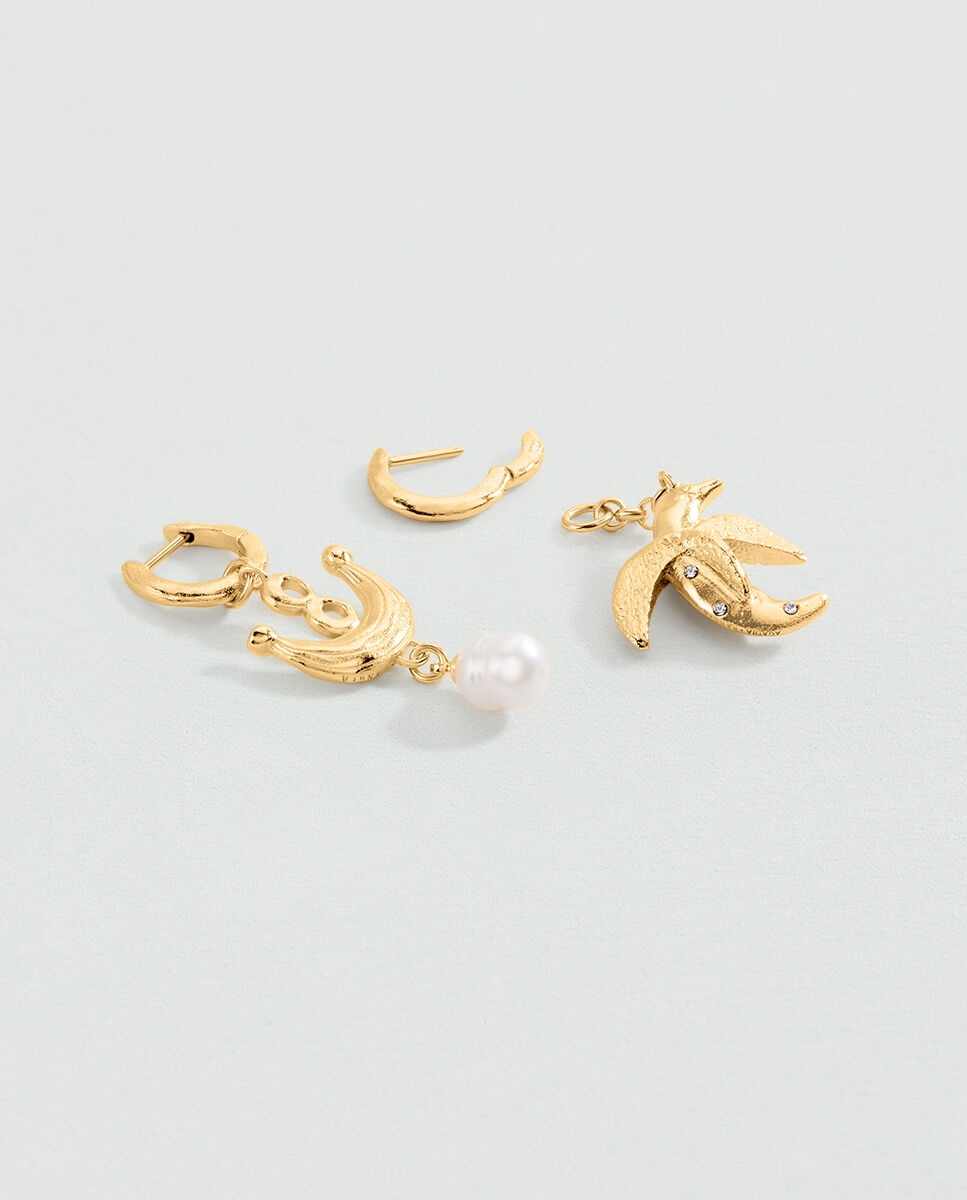 Pendientes largos delfín banana pangea Perla Agatha Paris · El Corte Inglés