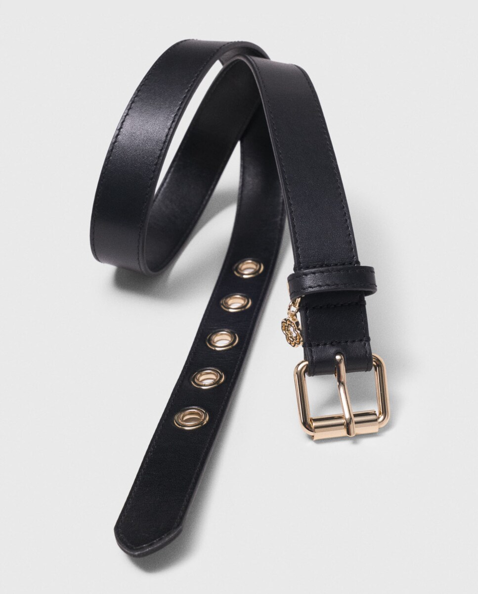 Cinturón de mujer de piel liso con hebilla dorada · Maje · El Corte Inglés