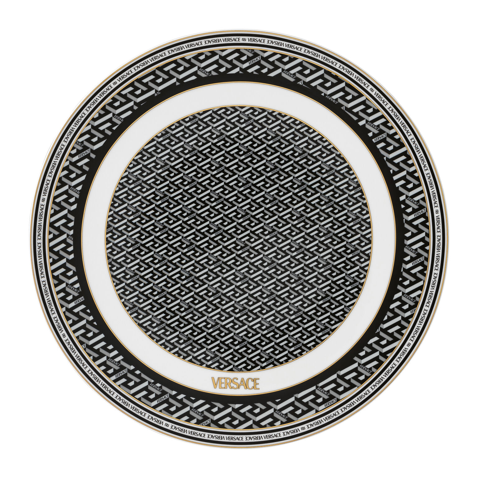 Plato de presentación La Greca Signature Versace Negro · El Corte Inglés