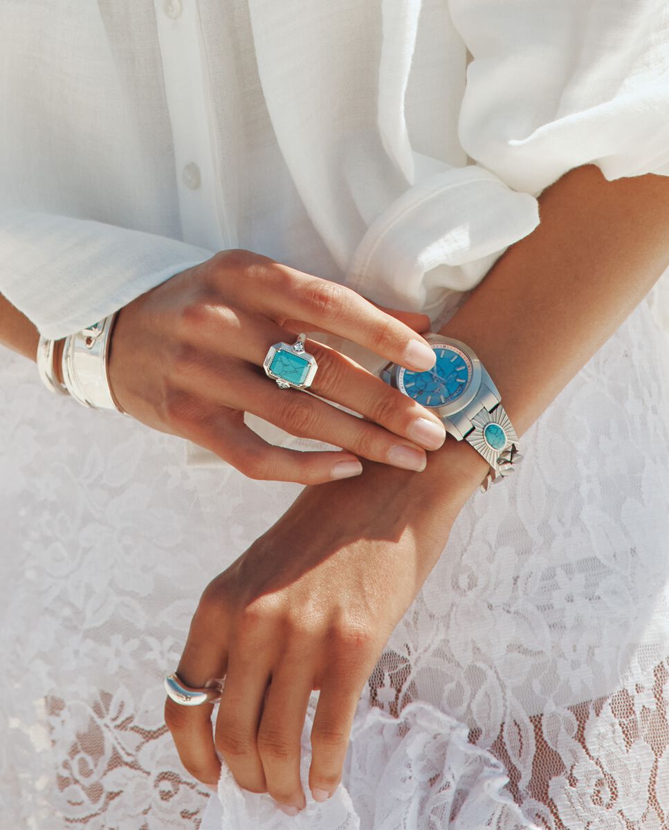 Anillo piedra turquesa imitación Elyndra plata Azul océano / Turquesa ...