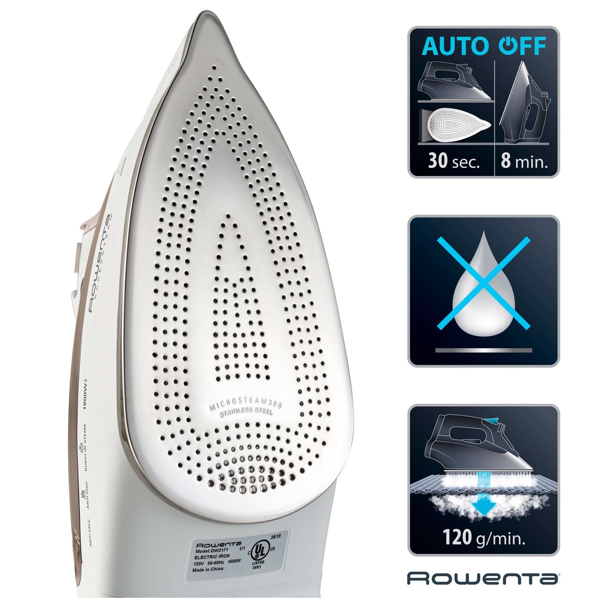 Plancha de vapor Rowenta DX1635 Effective 2.400W golpe de vapor de 120 ...