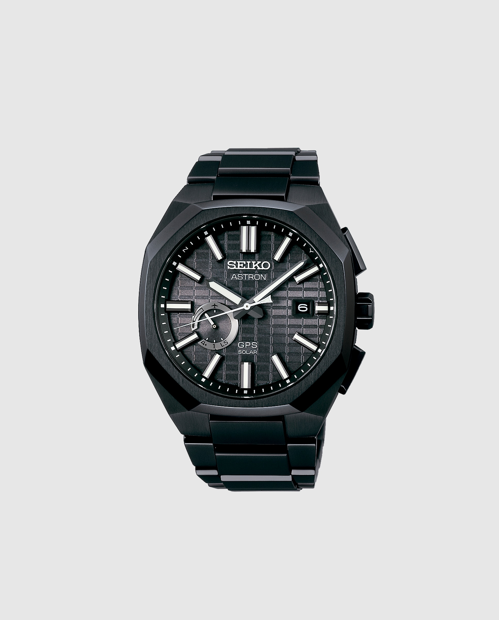 Reloj de hombre astron ssj015j1 de titanio y correa negra Negro Seiko ...
