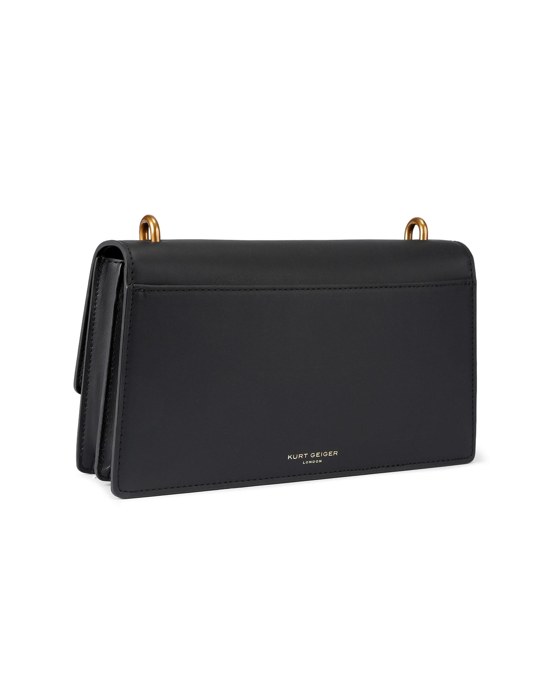 Bandolera de mujer de piel con asa ajustable Negro Kurt Geiger · El ...