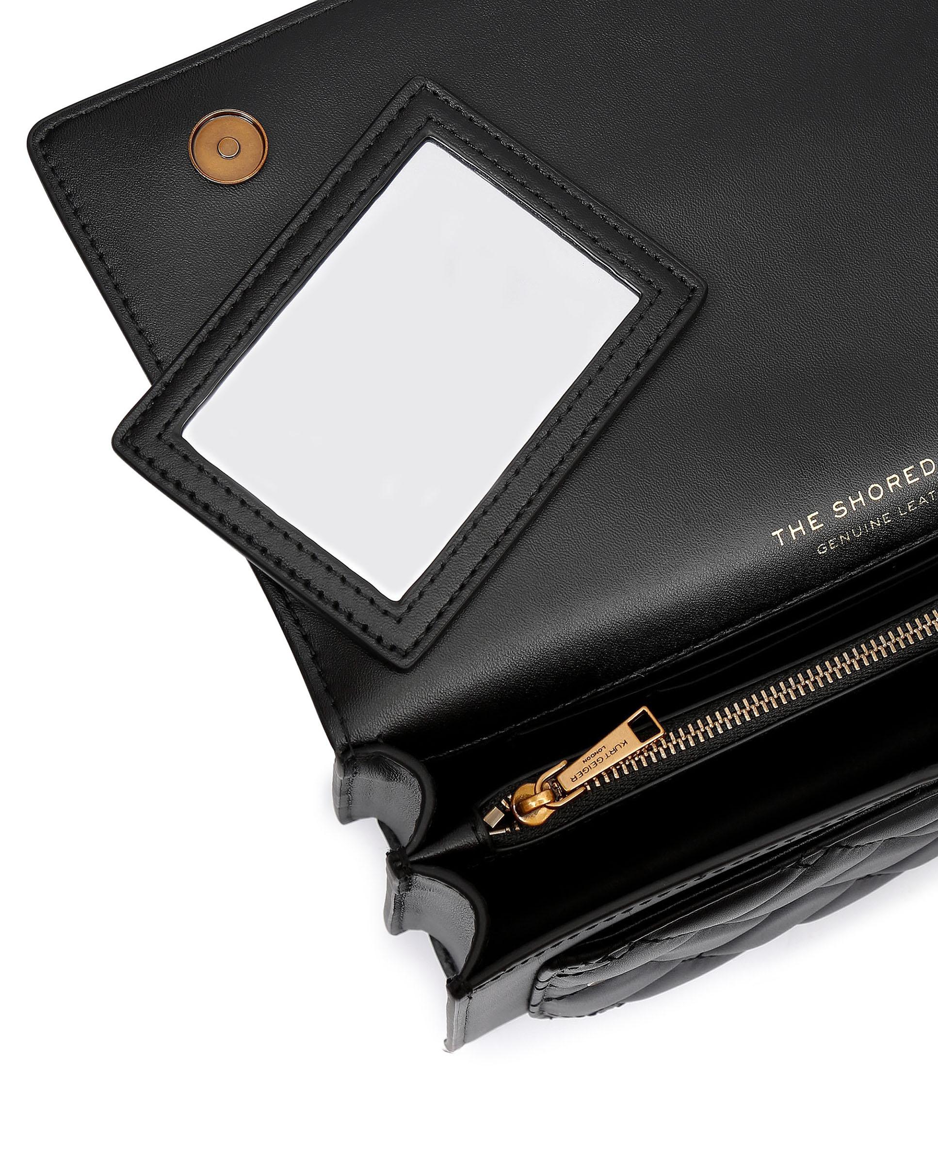 Bandolera de mujer de piel con asa ajustable Negro Kurt Geiger · El ...