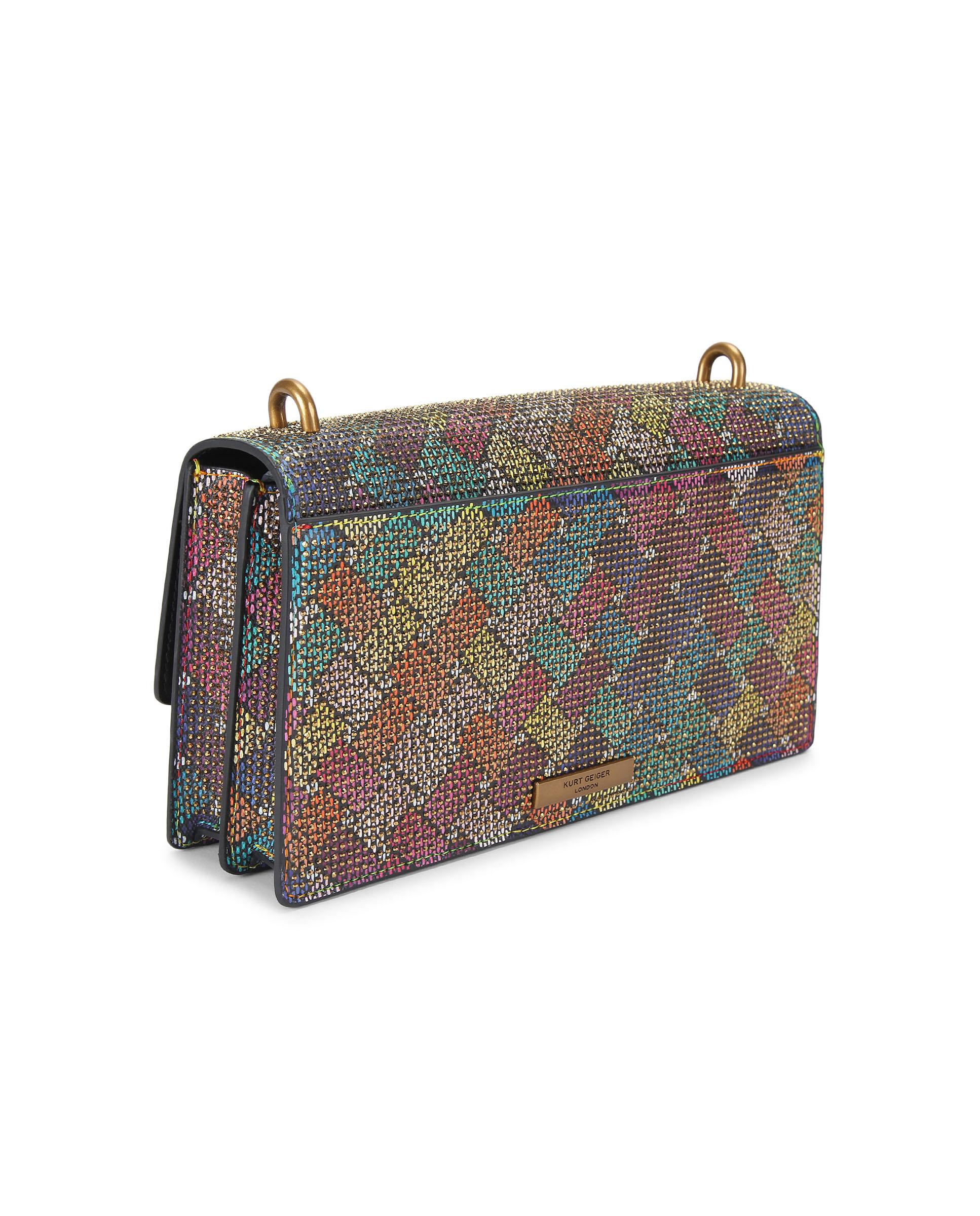 Bandolera de mujer de motivo geométrico con asa ajustable Multicolor ...