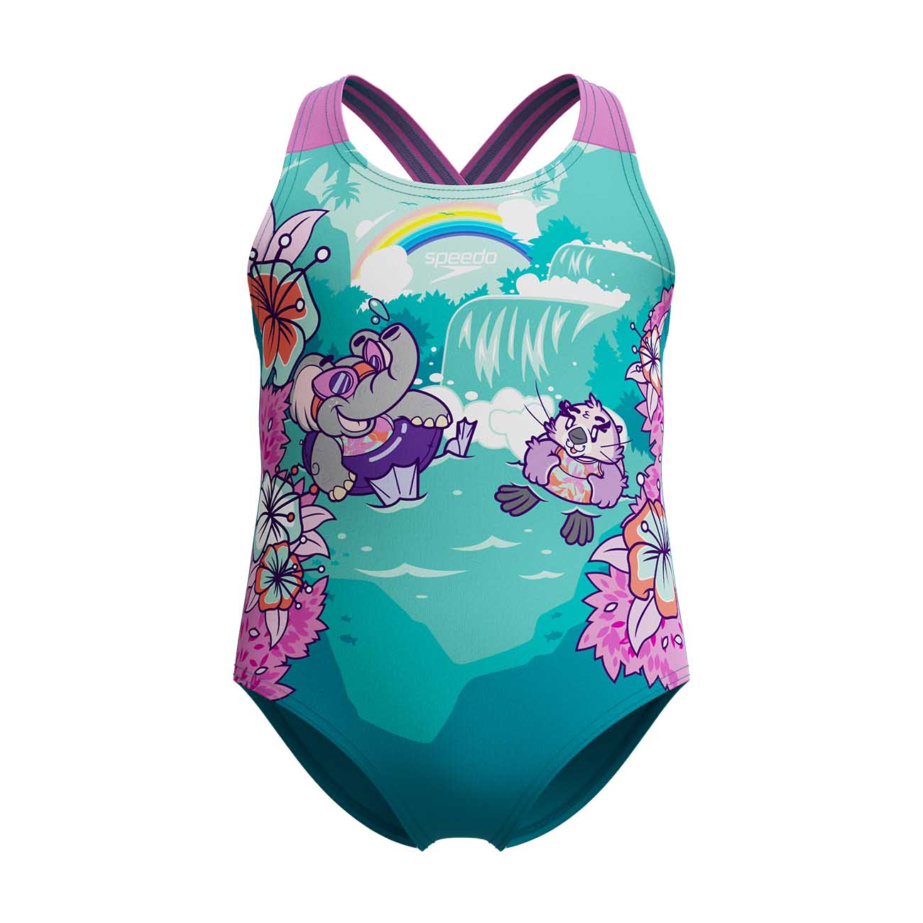 Bañador de bebés Learn to Swim Printed Crossback Speedo Morado · El ...