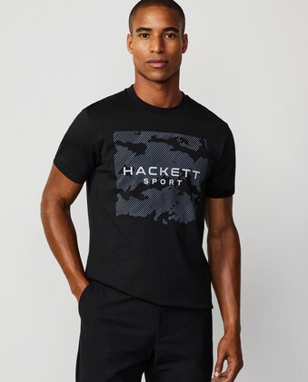 Camiseta de hombre Hackett Sport manga corta con logo estampado ...