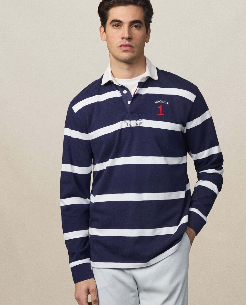 Polo rugby rayas con número fit clásico · Hackett · El Corte Inglés