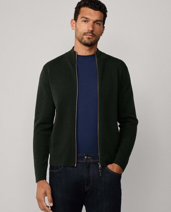 Cárdigan en lana merino milano con cremallera · Hackett · El Corte Inglés