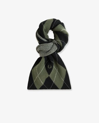 Bufanda de hombre de lana con diseño de rombos · Fred Perry · El Corte Inglés