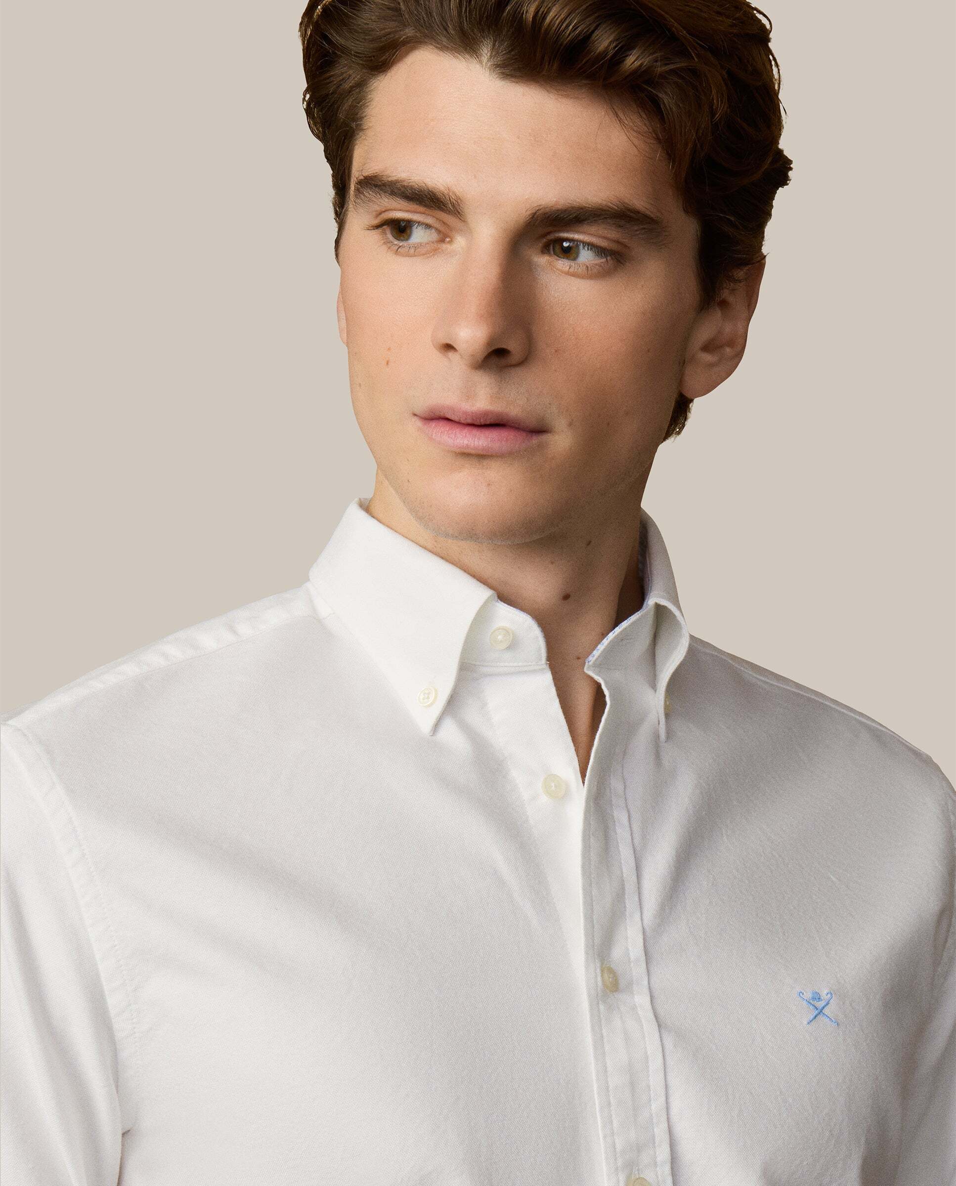 Camisa oxford de hombre con logo fit clásico Blanco · El Corte Inglés