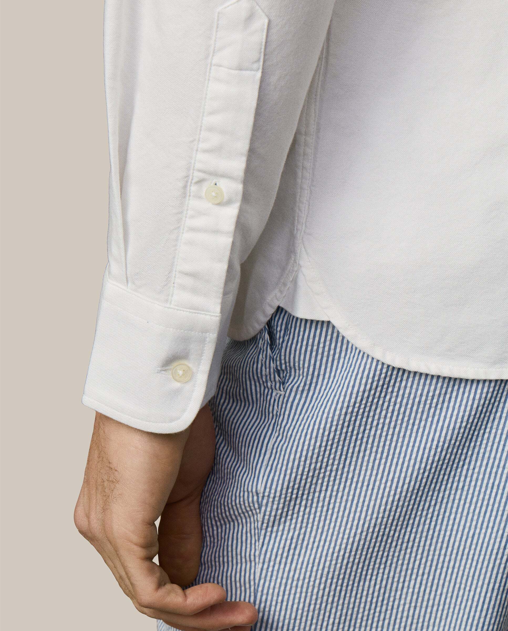 Camisa oxford de hombre con logo fit clásico Blanco · El Corte Inglés