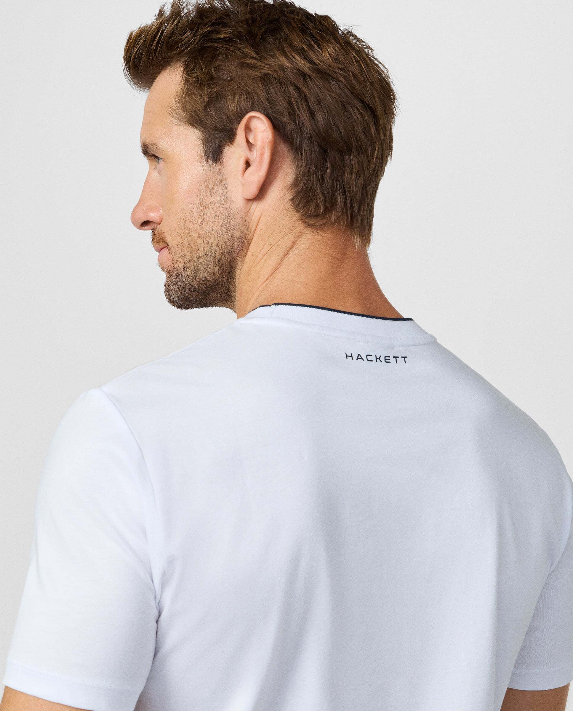 Camiseta de hombre manga corta con logo fit clásico Blanco · El Corte ...