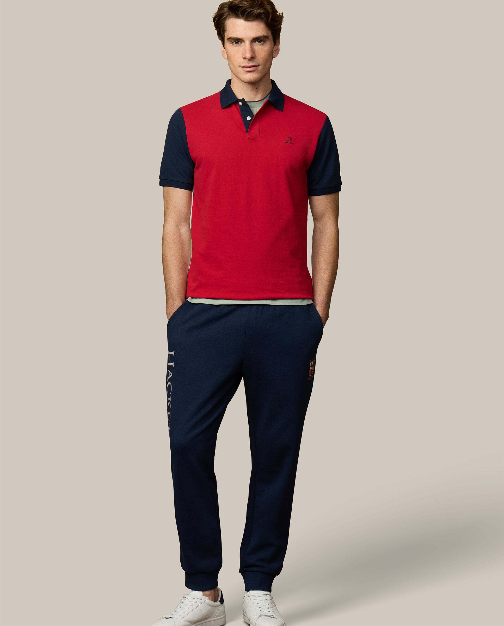 Polo de hombre color block manga corta fit clásico Rojo · El Corte Inglés