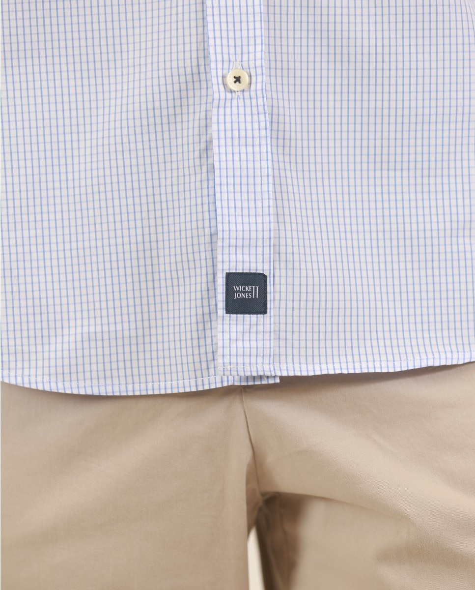 Camisa casual algodón de hombre soft slim en cuadros en azul claro Azul ...