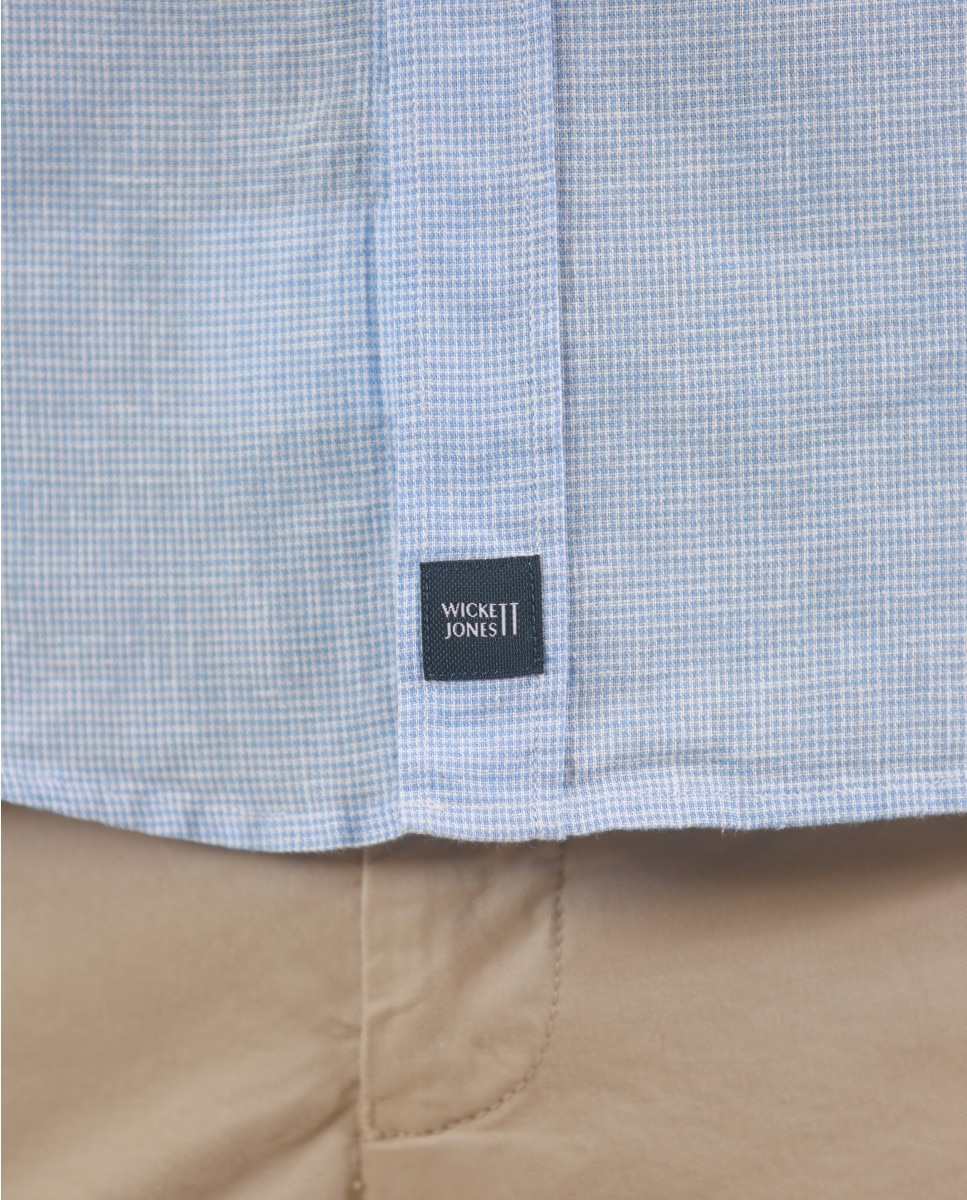 Camisa casual de hombre soft slim pied poule en blanco Azul claro · El ...