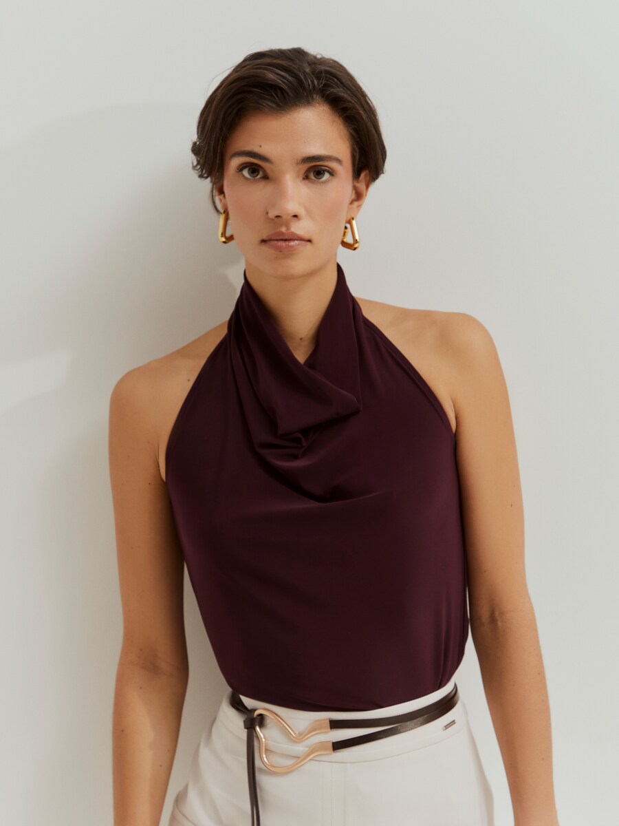 Top de mujer halter con drapeado · Lion of Porches · El Corte Inglés
