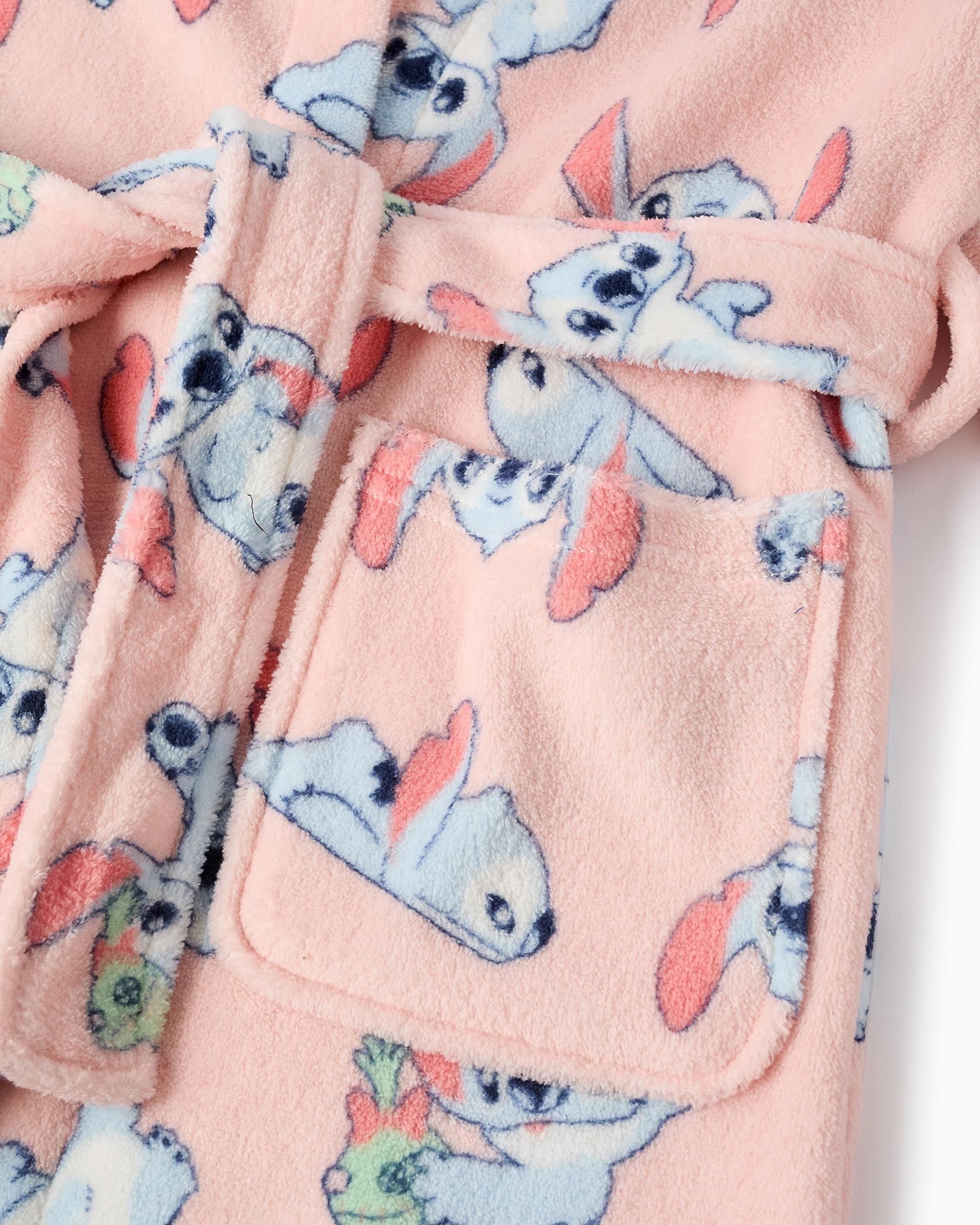 Albornoz de niña de polar coral y con motivo Stitch Rosa Zippy · El ...