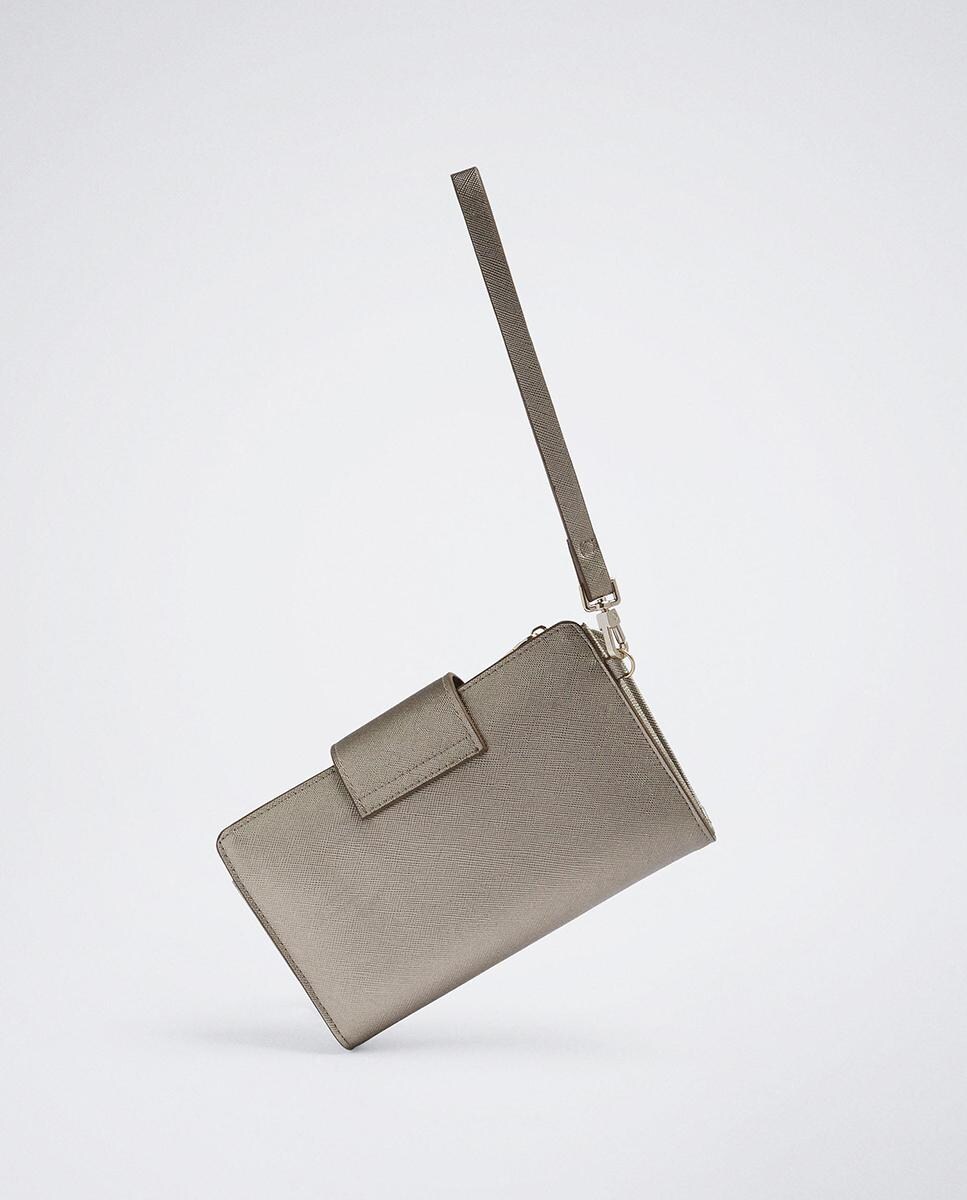 Cartera de mujer grande con cierre de botón en liso · Parfois · El ...