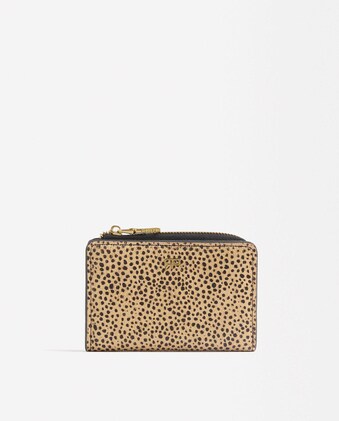 Cartera de mujer mediana de piel con cierre de cremallera y estampado ...