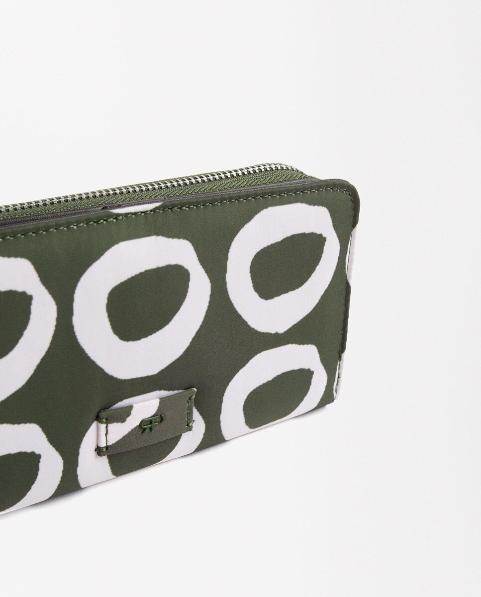 Cartera de mujer grande con cierre de cremallera con estampado ...