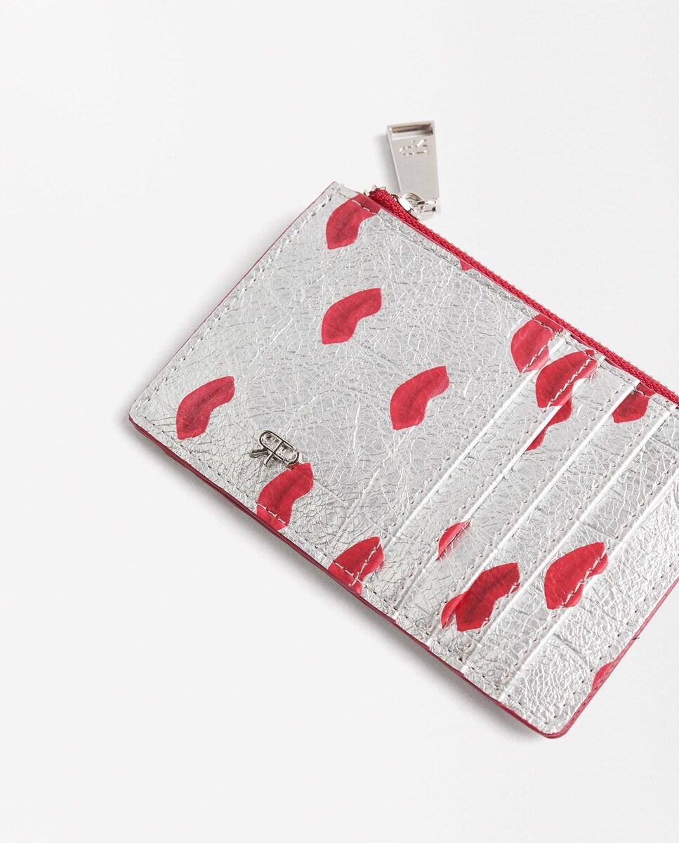 Tarjetero de mujer pequeño con estampado de labios · Parfois · El Corte Inglés