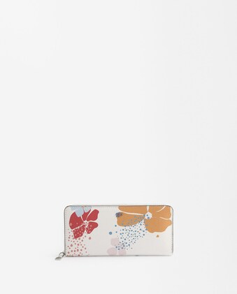 Cartera de mujer grande con cierre de cremallera y estampado floral ...
