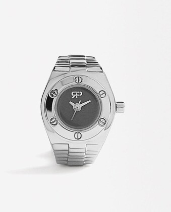 Reloj de mujer Parfois de acero inoxidable con anillo en plateado ...