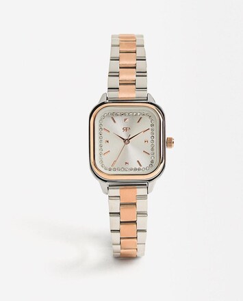 Reloj de mujer Parfois de acero inoxidable cuadrado en varios colores ...